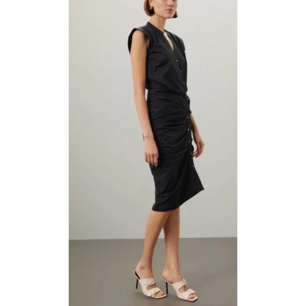 Veronica Beard | Dresses | Veronica Beard Dress Black Ruched Button ...